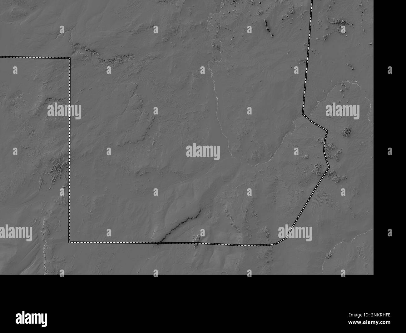 Northern, state of Sudan. Bilevel elevation map with lakes and rivers ...