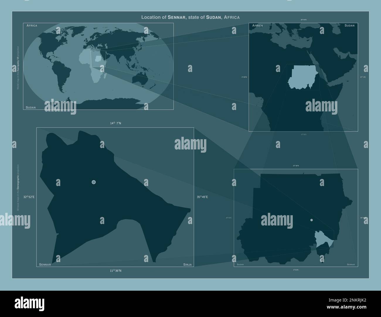 Sennar, state of Sudan. Diagram showing the location of the region on ...