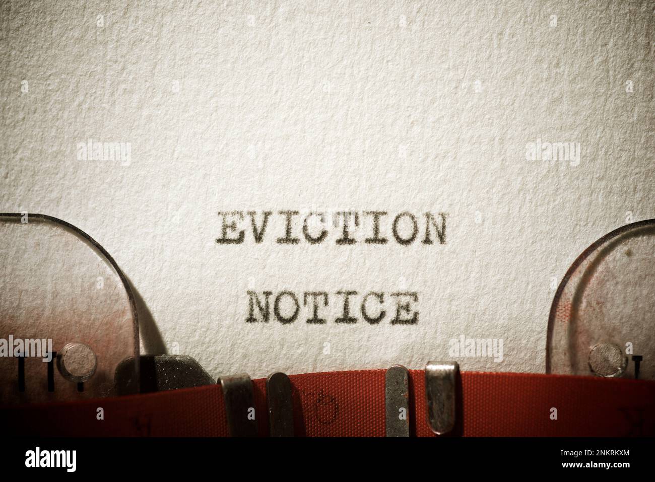 Eviction notice text written with a typewriter Stock Photo - Alamy
