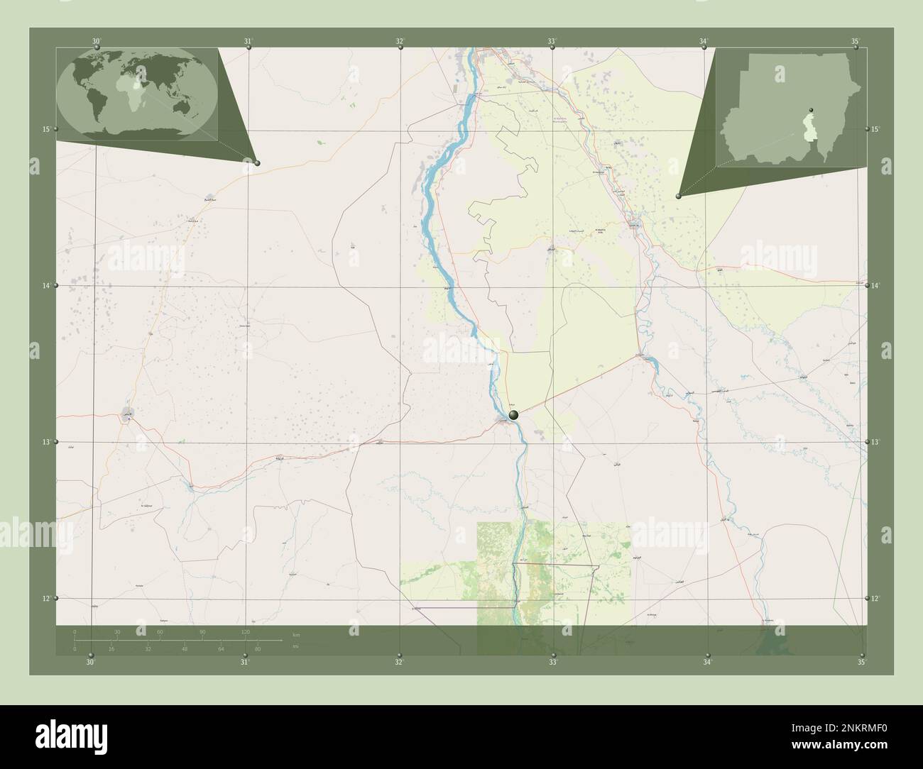 White Nile, state of Sudan. Open Street Map. Corner auxiliary location ... White Nile, state of Sudan. Open Street Map. Corner auxiliary location ...