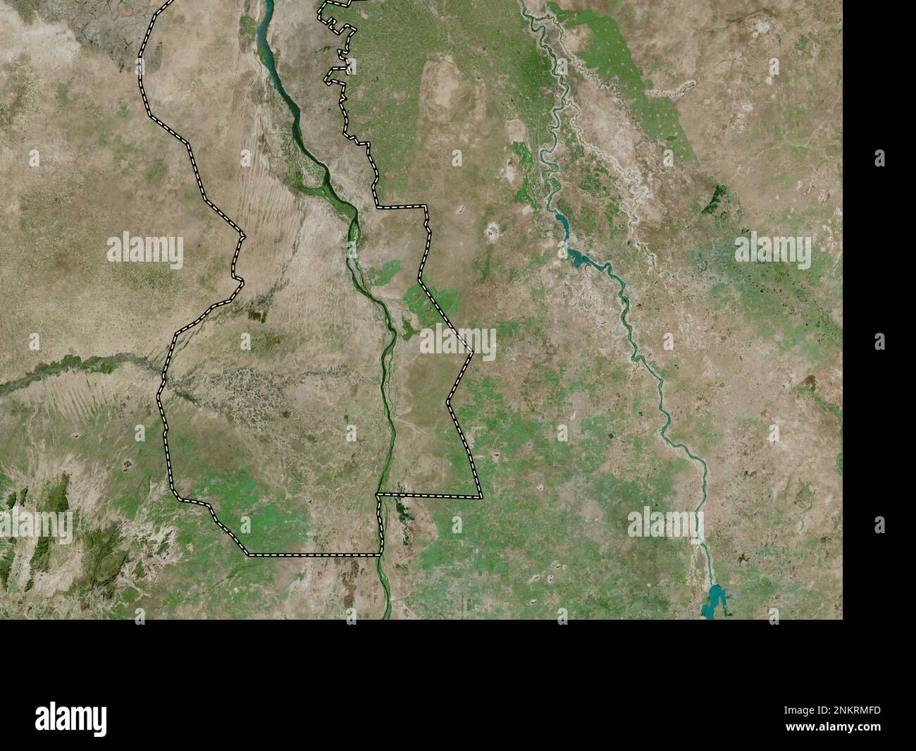 White Nile, state of Sudan. High resolution satellite map Stock Photo ...