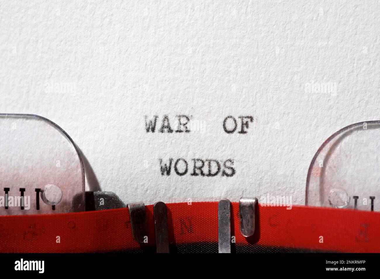 War of words text written with a typewriter Stock Photo - Alamy