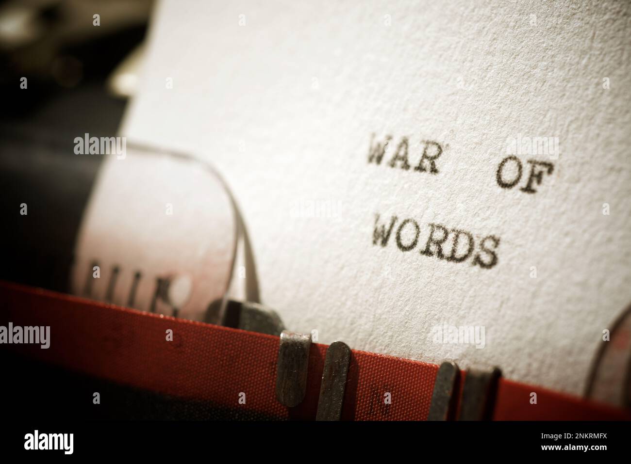 War of words text written with a typewriter Stock Photo - Alamy