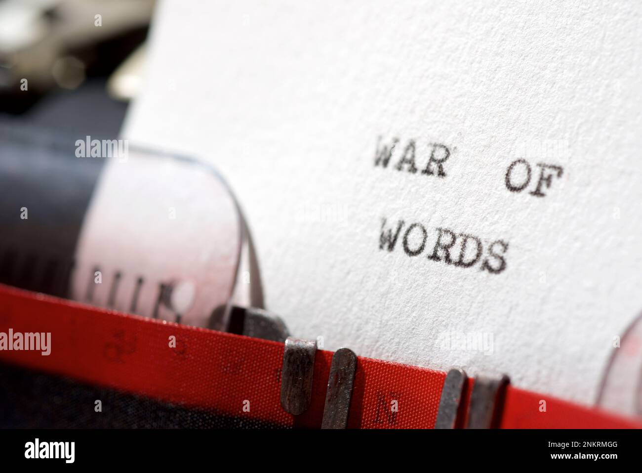 War of words text written with a typewriter Stock Photo - Alamy