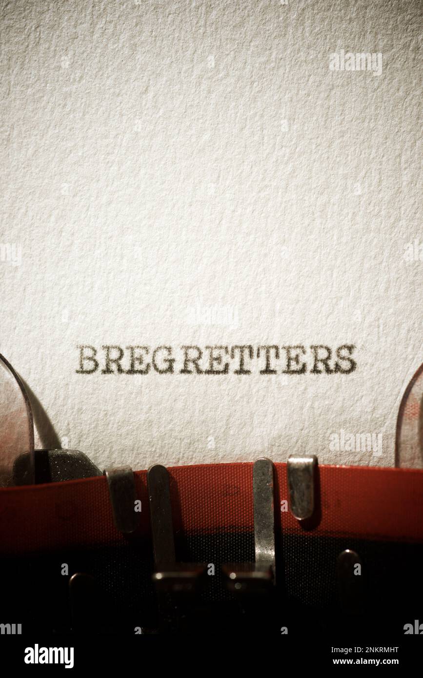 Bregretters word written with a typewriter Stock Photo - Alamy