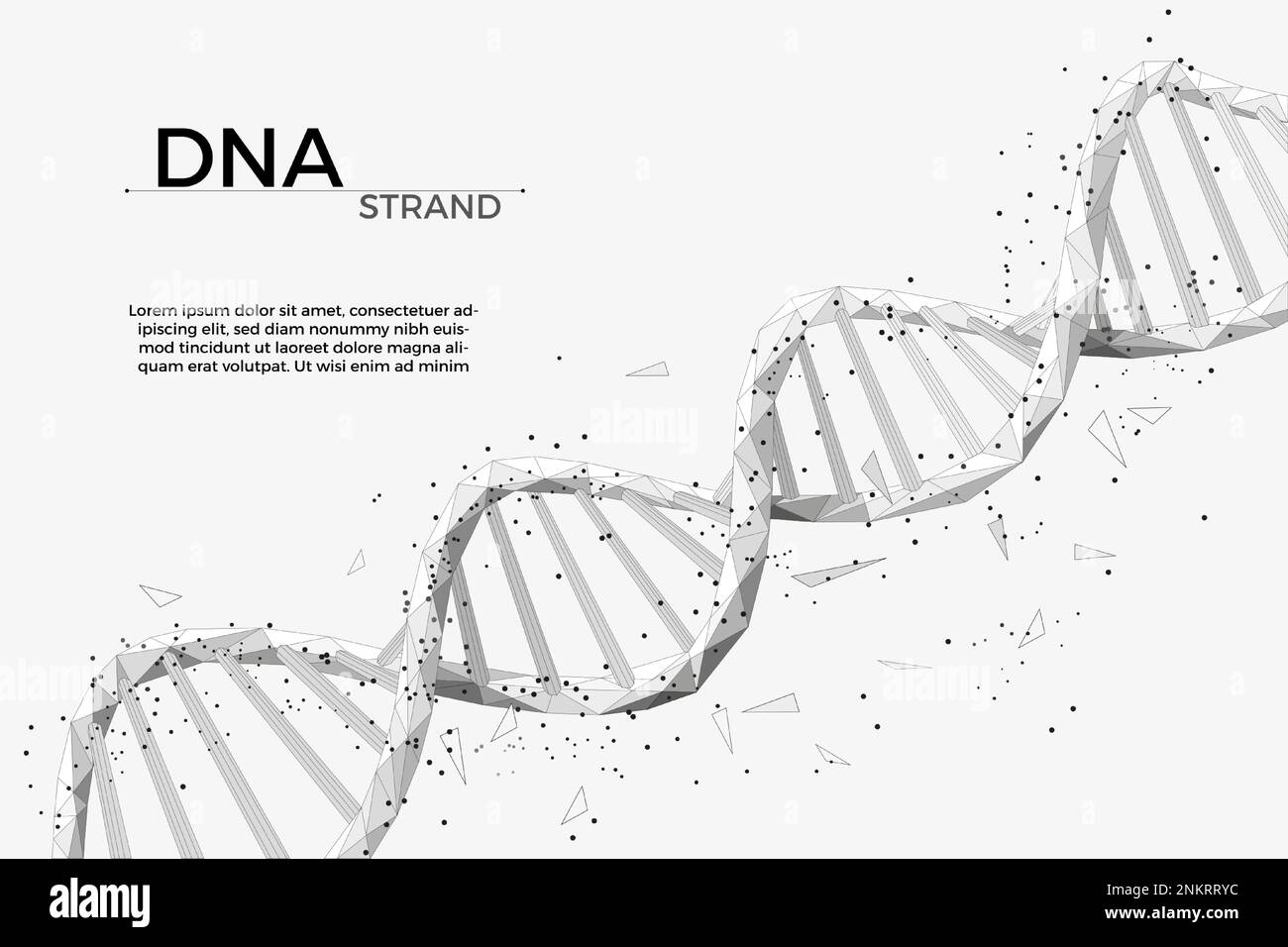 3d dna wireframe, medical innovation. Life gene science graphic ...