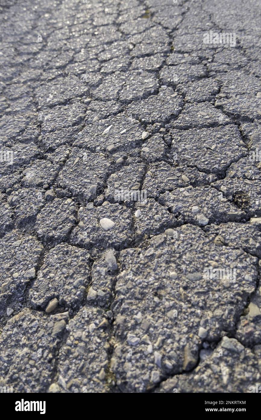 Detail of old abandoned road in the city, ruin Stock Photo - Alamy