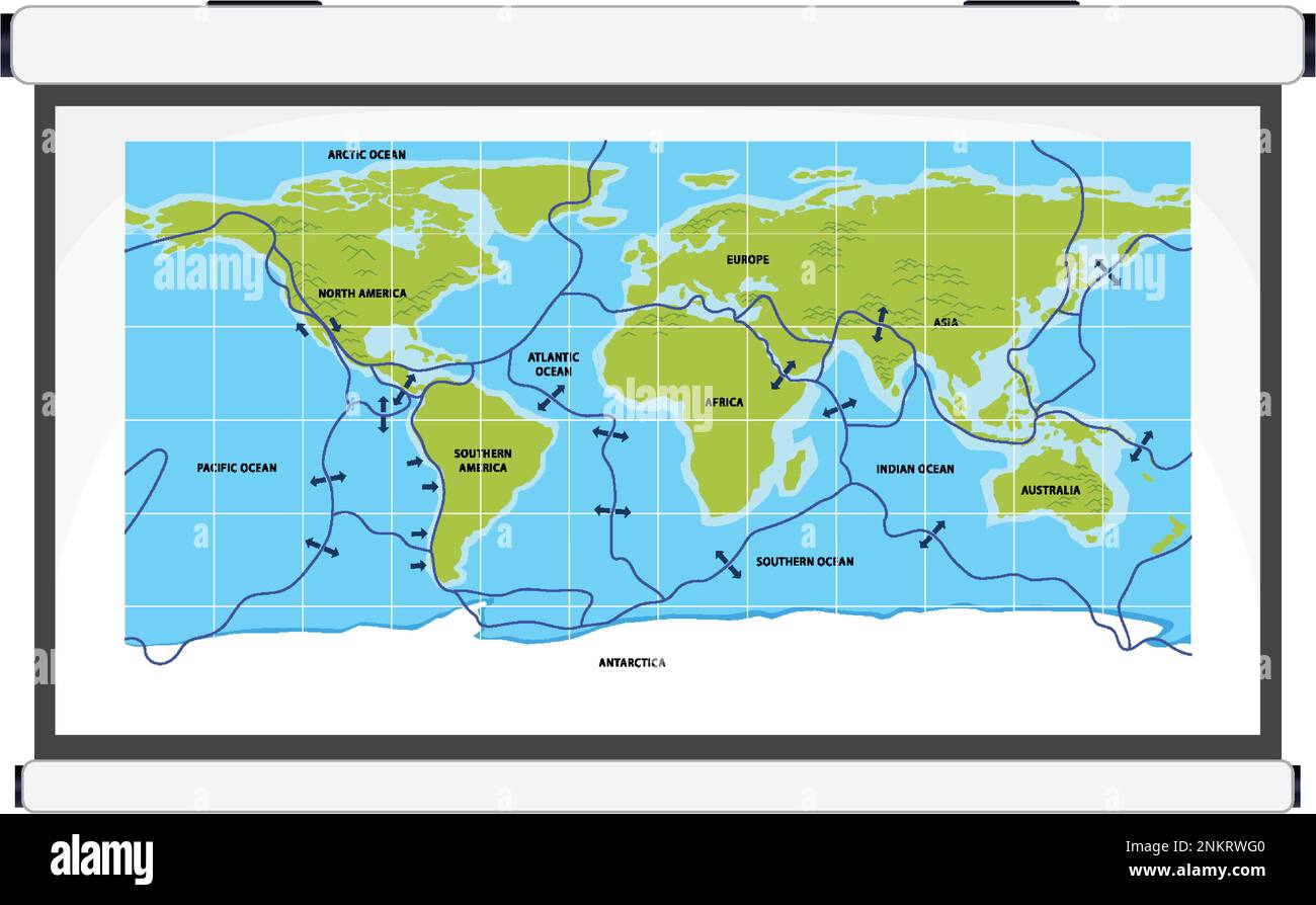 Tectonic plates and landforms illustration Stock Vector Image & Art - Alamy