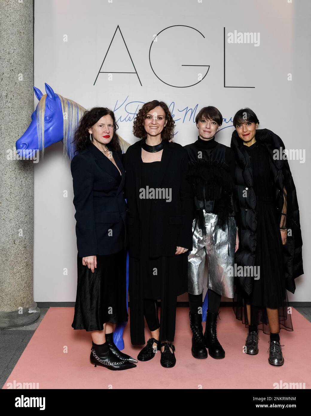 Milan, Italy, 23/02/2023, Katie Grand , Marianna Giusti , Vera Giusti ...