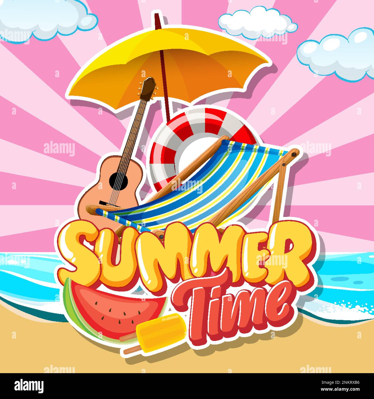 Summer time banner template illustration Stock Vector Image & Art - Alamy