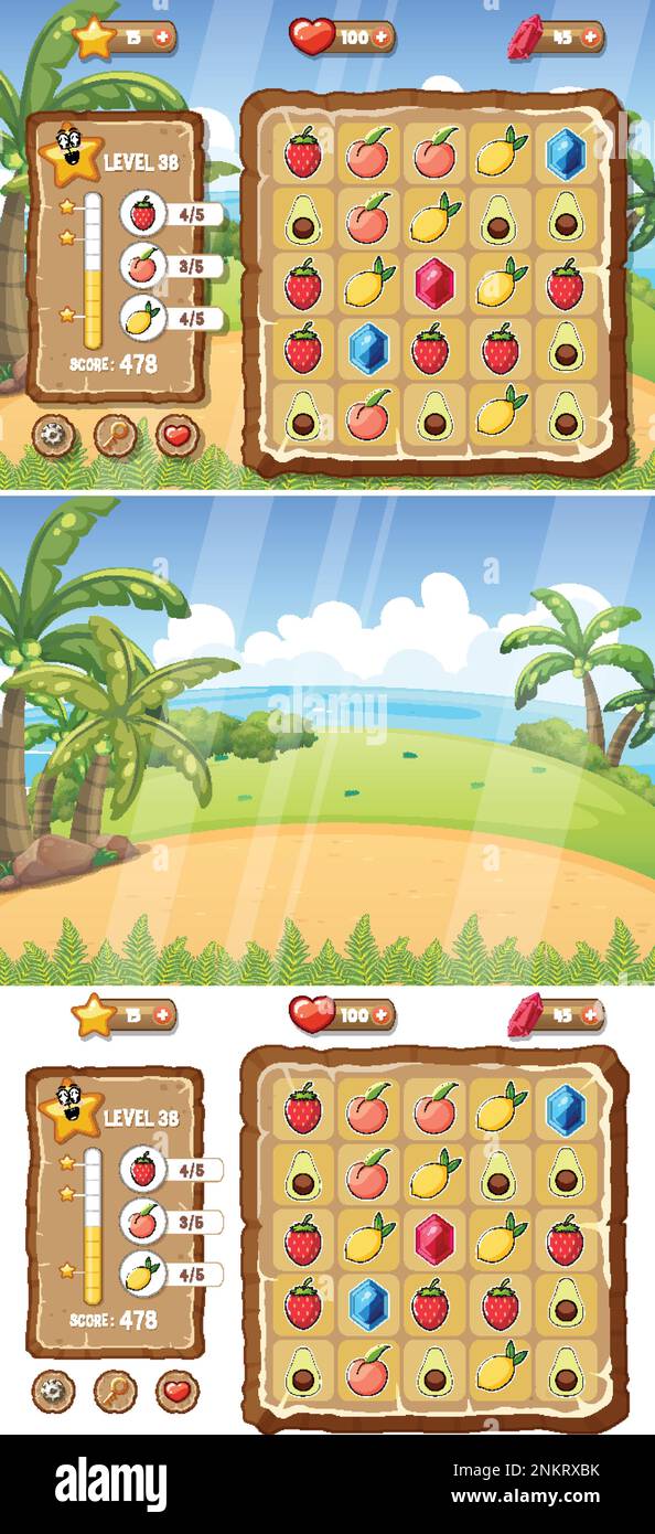 A game background template with elements illustration Stock Vector ...