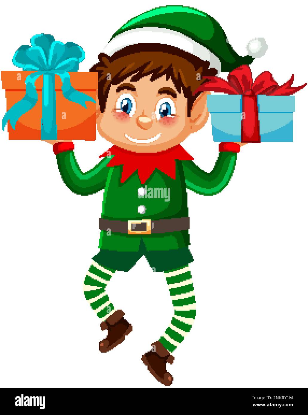 Christmas elf cartoon character illustration Stock Vector Image & Art ...