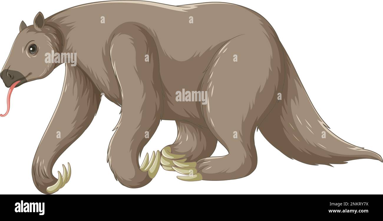 Ground sloth extinct animal vector illustration Stock Vector Image ...