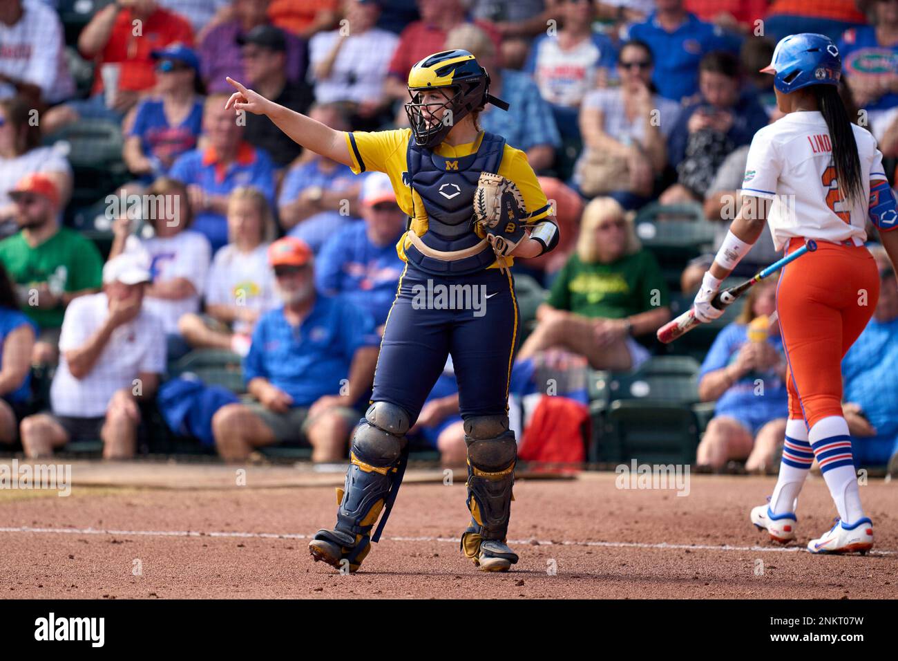 Michigan Wolverines catcher Hannah Carson (20) during a game against ...