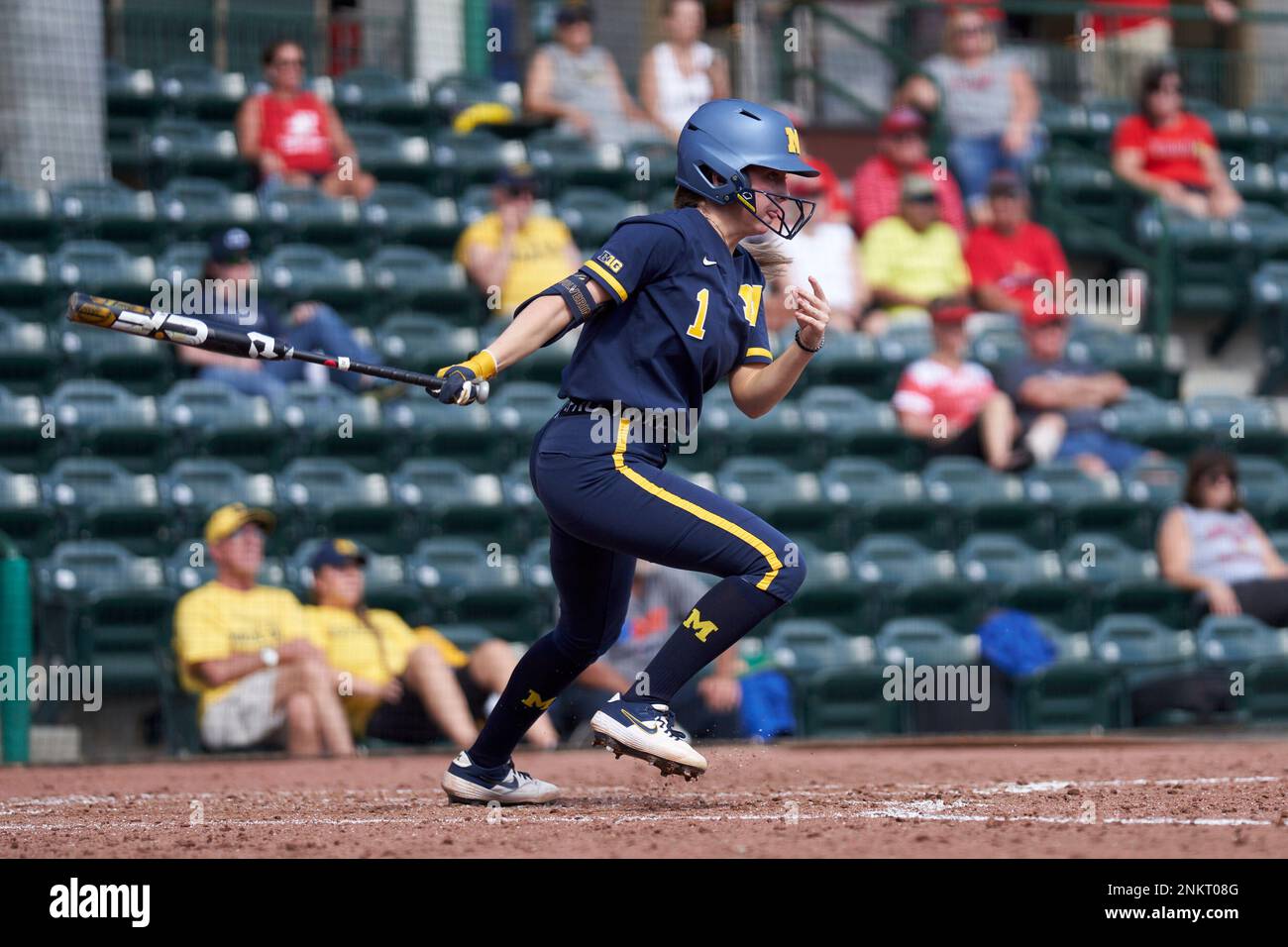 Michigan Wolverines Ellie Sieler (1) bats during a game against the ...