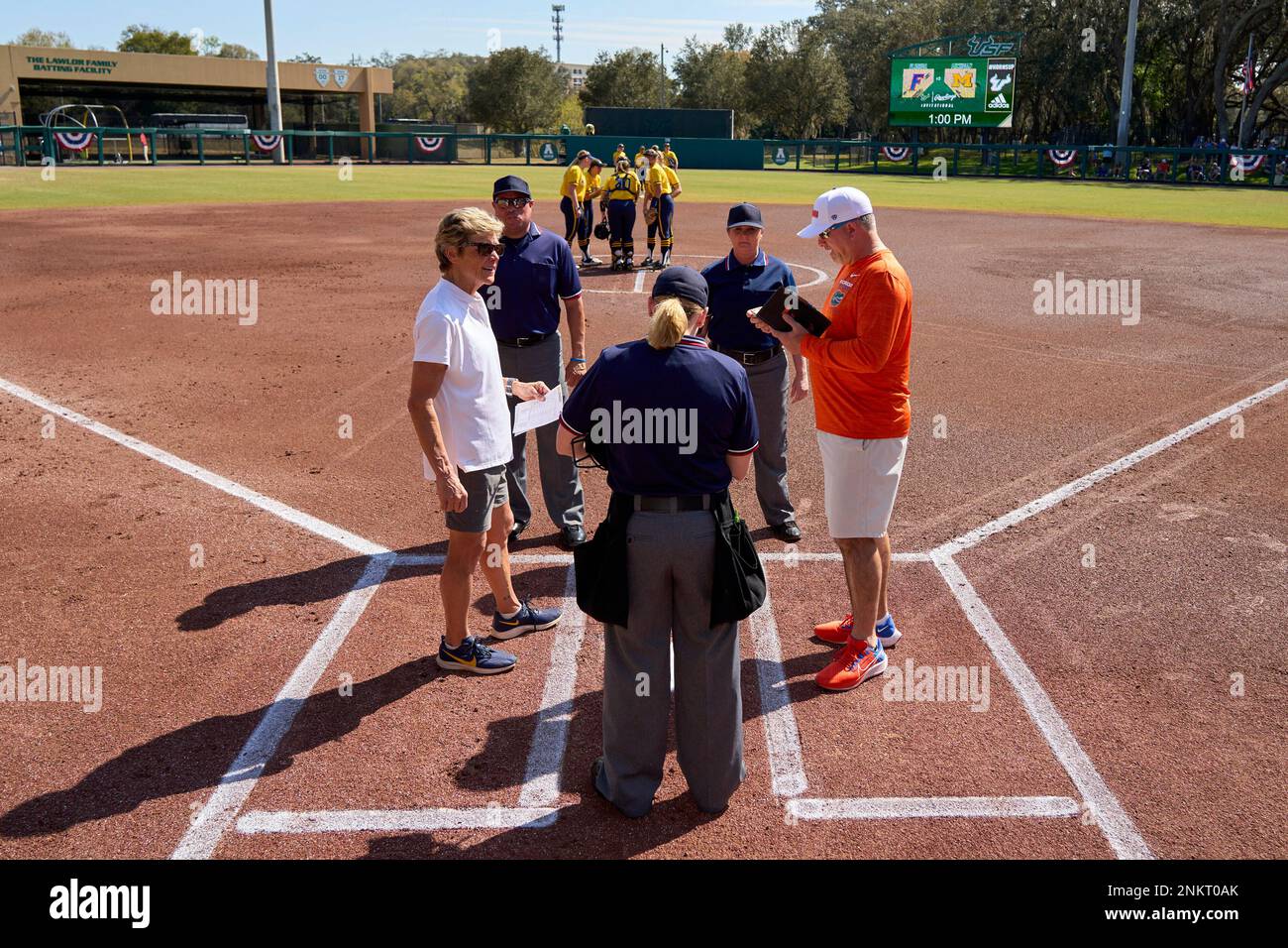 Michigan Wolverines head coach Carol Hutchins during the lineup ...