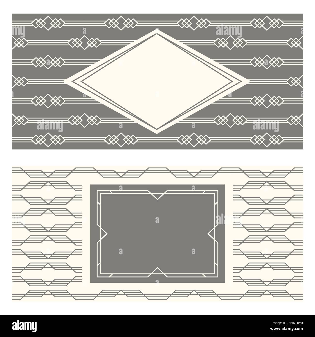 Two banner templates, patterned abstract geometric background and ...