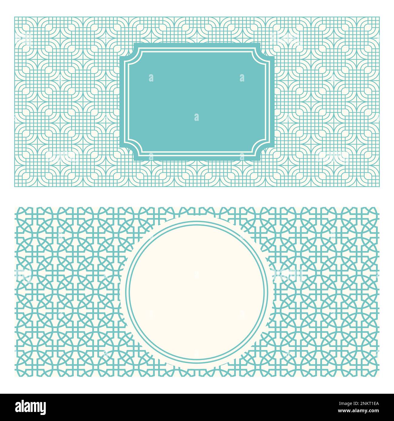 Two banner templates, patterned abstract geometric background and ...