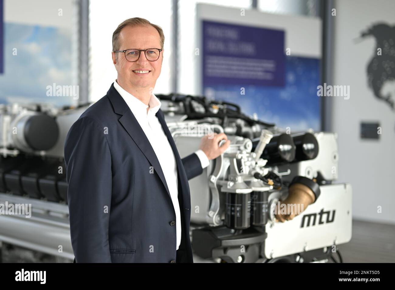 Friedrichshafen, Germany. 24th Feb, 2023. Jörg Stratmann, CEO of Rolls-Royce Power Systems ...