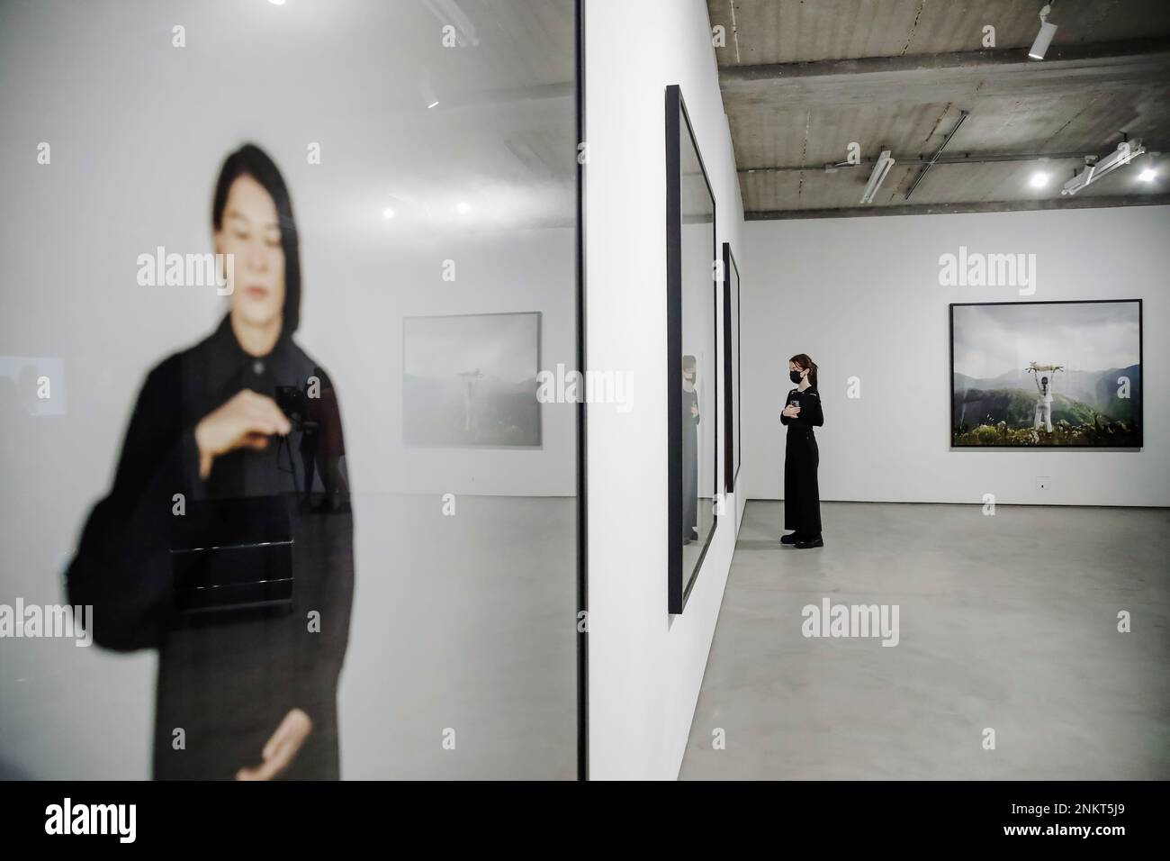 A woman in the exhibition 'Portrait as biography' by Marina Abramovic ...