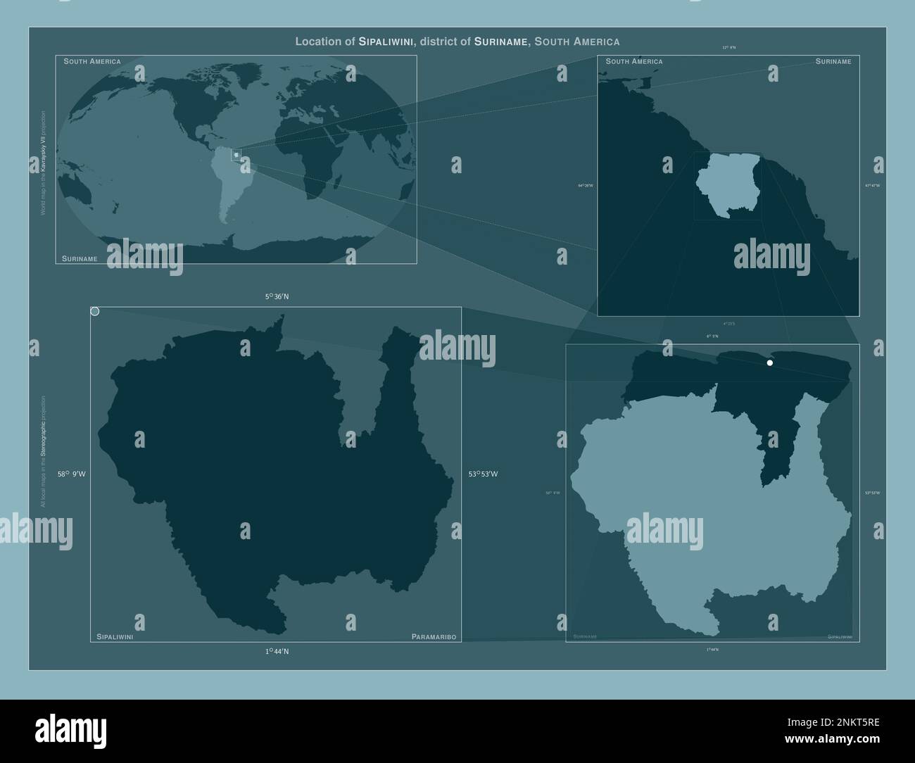 Sipaliwini, district of Suriname. Diagram showing the location of the ...