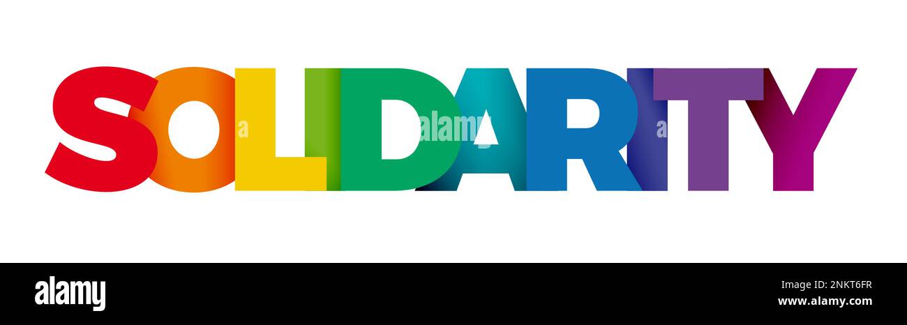 The word Solidarity. Vector banner and logo with colorful text Stock ...