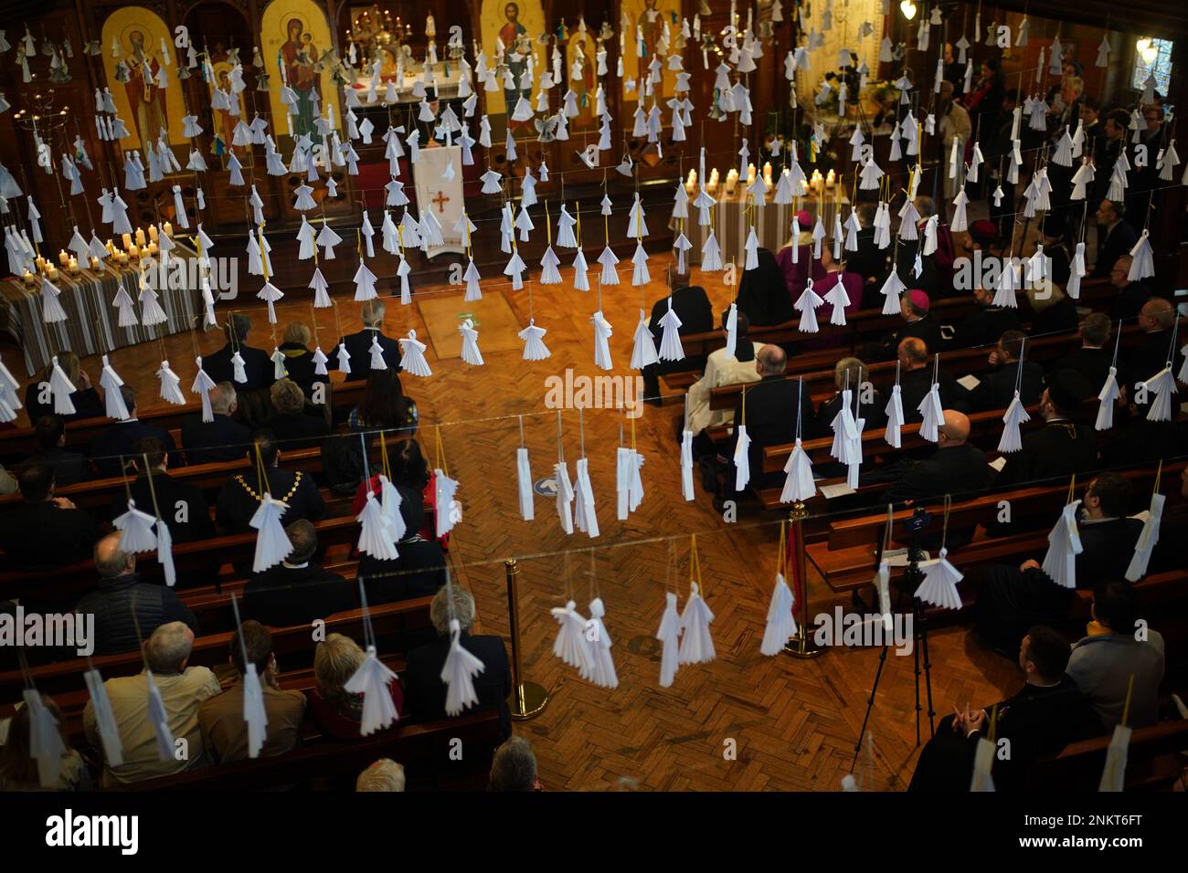 461 paper angels, one for each child that has died in the past year ...