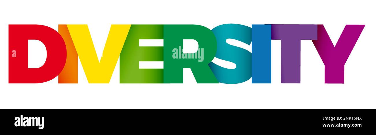 The word Diversity. Vector banner and logo with colorful text Stock ...