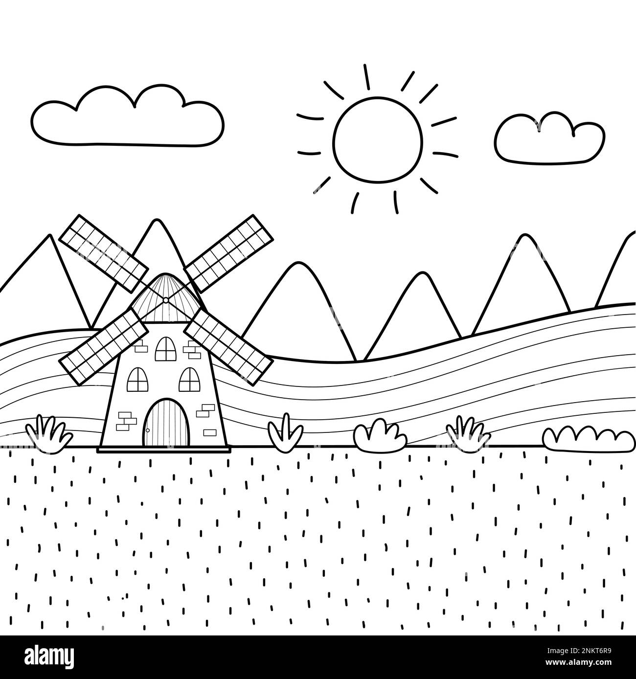Farm Land Clipart Black And White