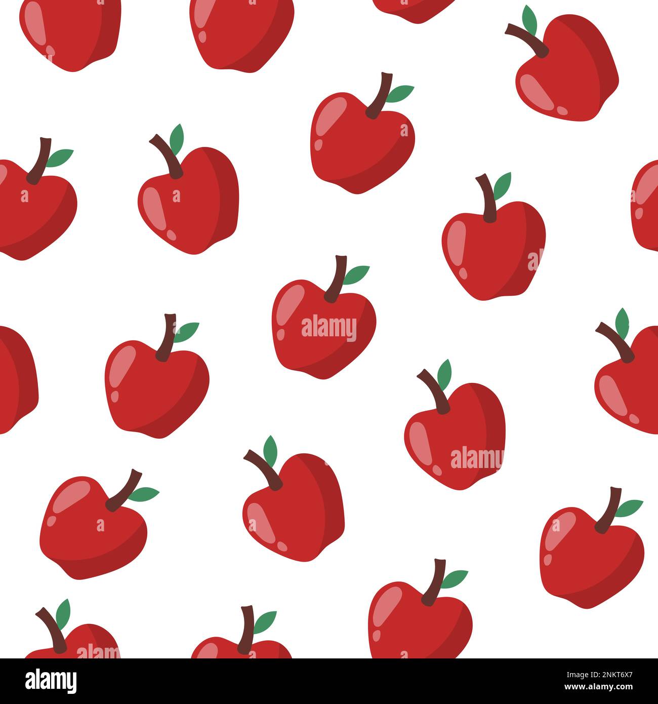 Apples seamless pattern. Fruit background in cartoon style. Ecological ...