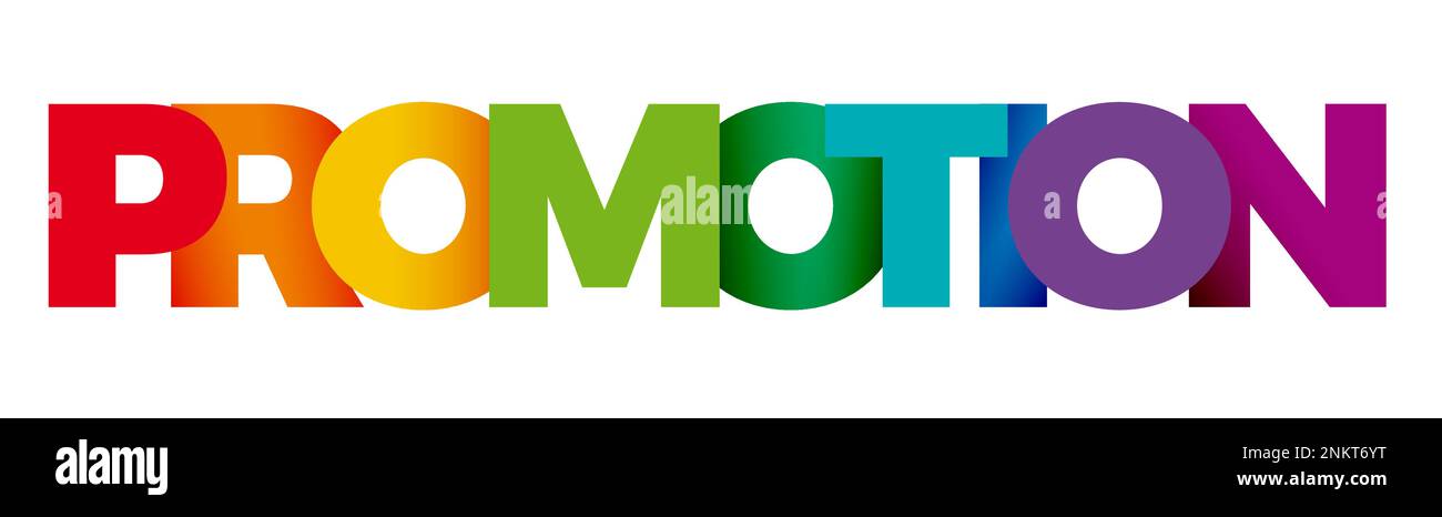 The word Promotion. Vector banner and logo with colorful text Stock ...