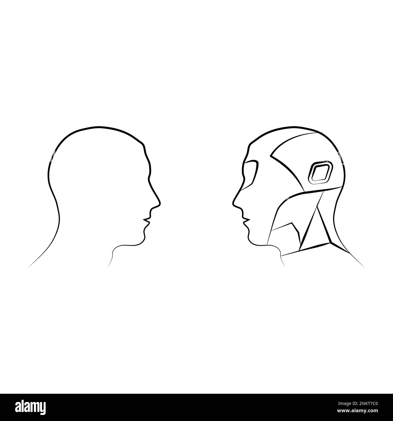 Robot and human chatting lines Stock Vector Image & Art - Alamy