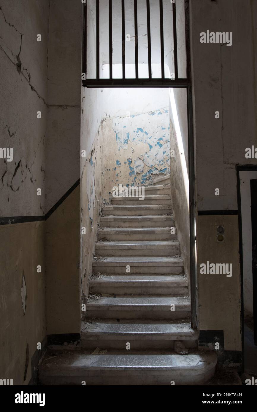 The staircase of an abandoned building Stock Photo - Alamy