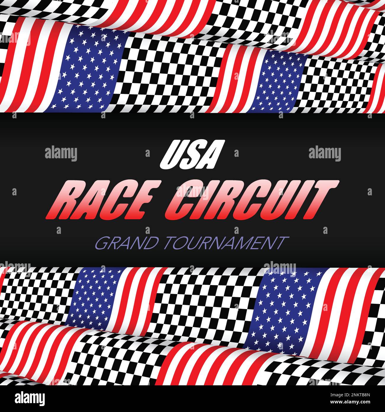 USA and race checkered flags tournament Stock Vector Image & Art - Alamy