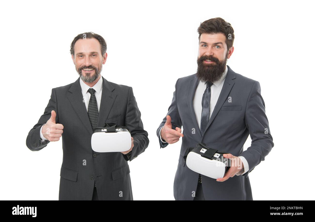 The future. modern technology in agile business. businessmen wear ...