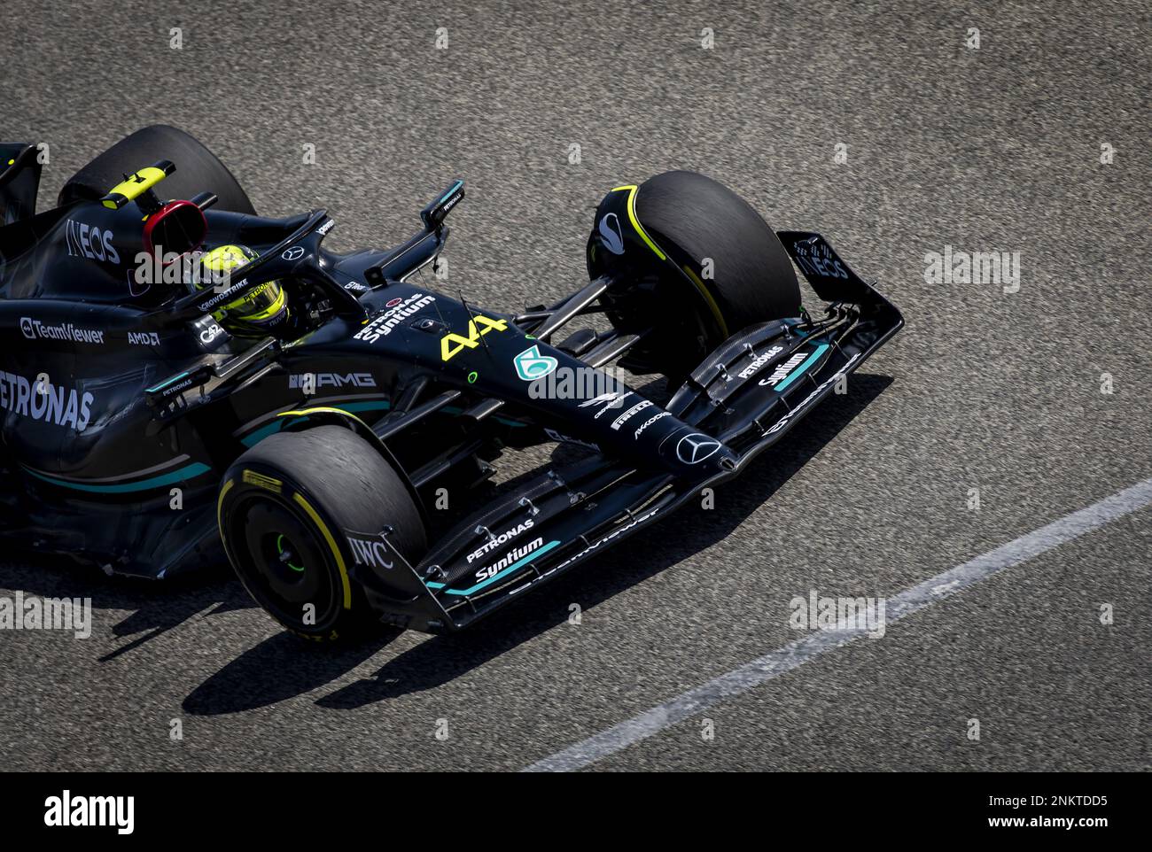 BAHRAIN - Lewis Hamilton (Mercedes) during the second day of testing at ...