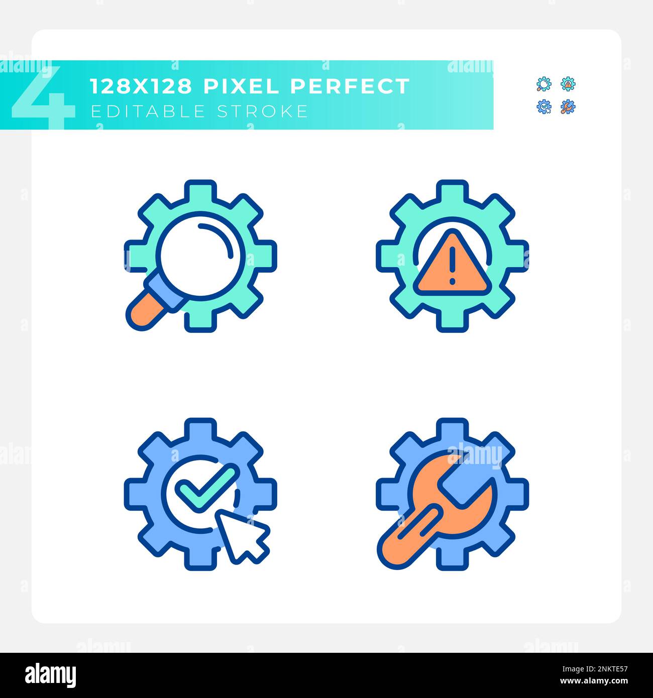 System changes pixel perfect RGB color icons set Stock Vector Image ...