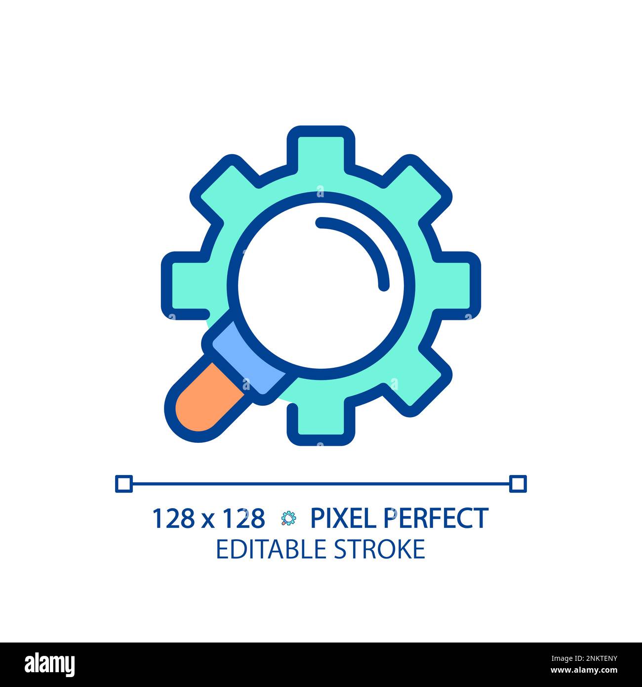 Extended search pixel perfect RGB color icon Stock Vector Image & Art ...