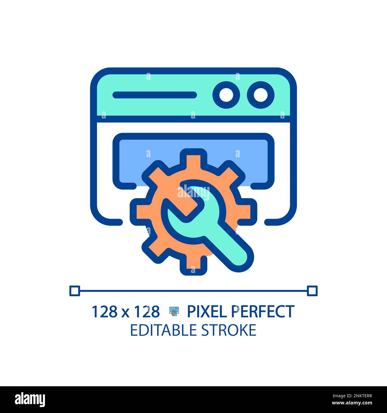 Website configuration pixel perfect RGB color icon Stock Vector Image & Art - Alamy