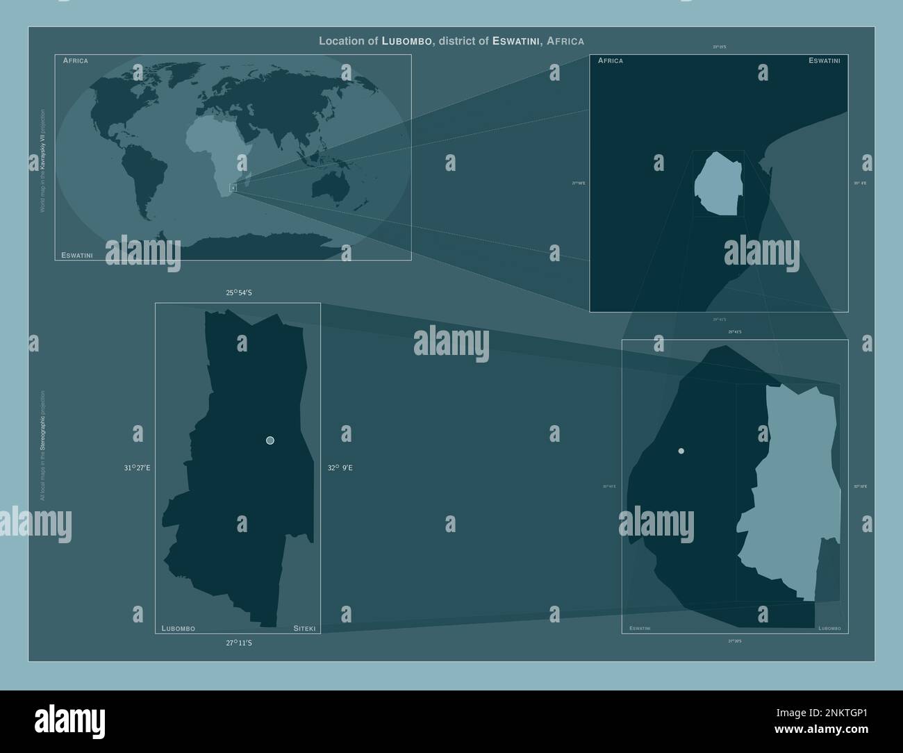 Lubombo, district of Eswatini. Diagram showing the location of the ...
