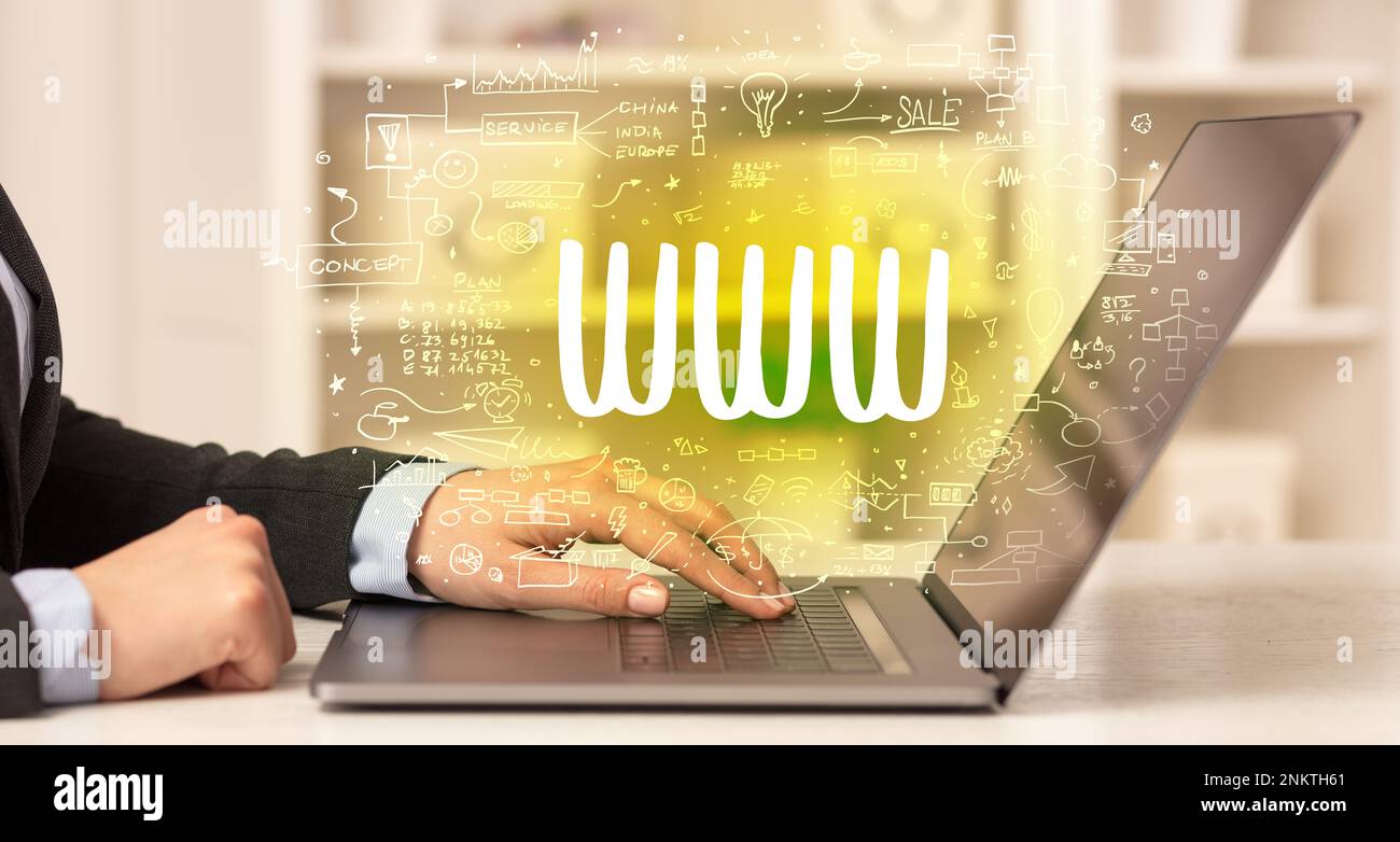 hand working on new modern computer Stock Photo - Alamy