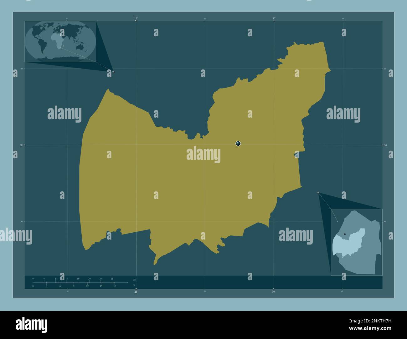 Manzini, district of Eswatini. Solid color shape. Corner auxiliary ...