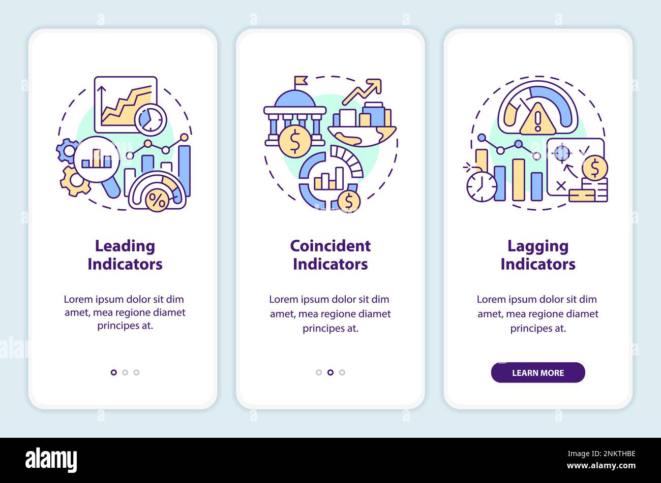 Types of economic indicators onboarding mobile app screen Stock Vector ... Types of economic indicators onboarding mobile app screen Stock Vector ...