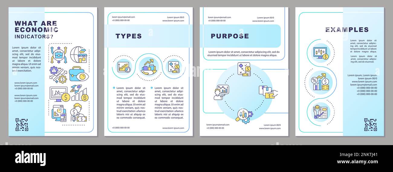 What Are Economic Indicators Blue Gradient Brochure Template Stock Vector Image And Art Alamy