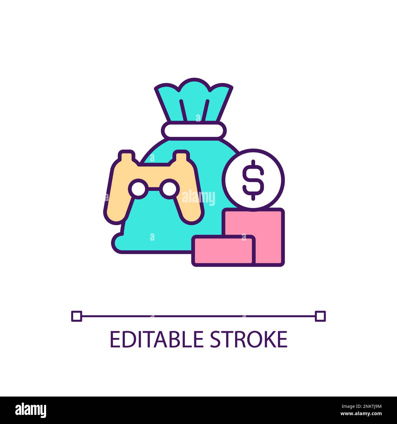 Gamification in investment segment RGB color icon Stock Vector Image ...