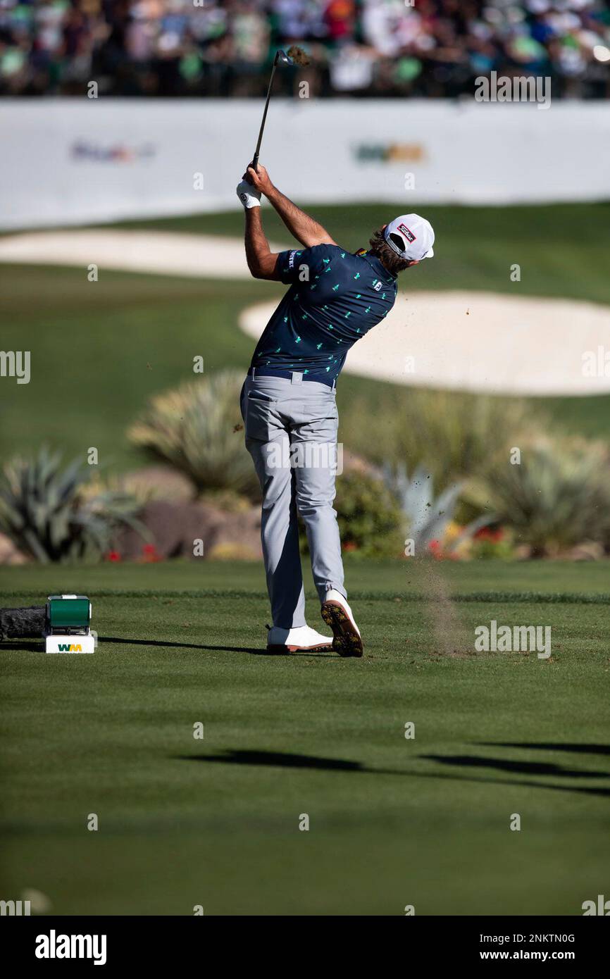 SCOTTSDALE, AZ - FEBRUARY 12: Max Homa tees off at the 16th hole during ...