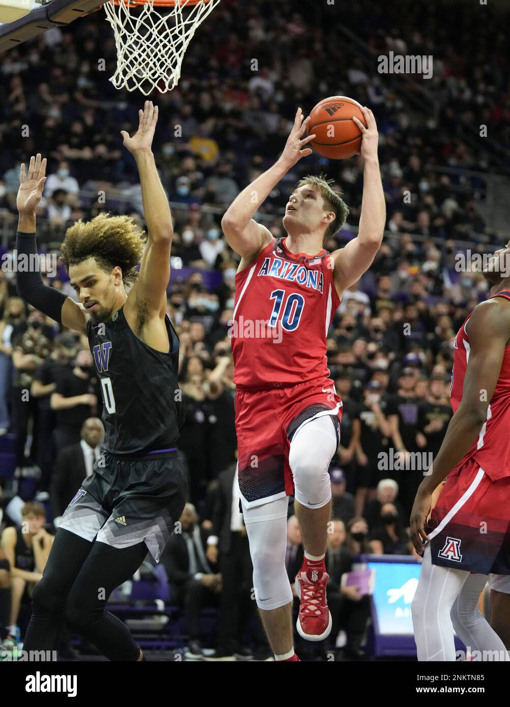 SEATTLE, WA - FEBRUARY 12: Arizona Wildcats forward Azuolas Tubelis (10) goes up for two points ...