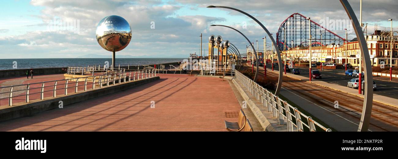 Around the UK - The glitter ball on Blackpool Promenade, with the BIG ...