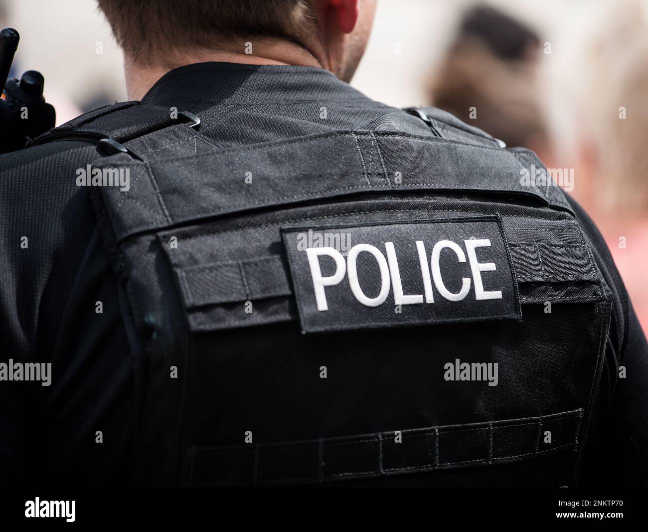 Whitehall, London, UK. 16th July 2016. Police logo patch, being worn on ...