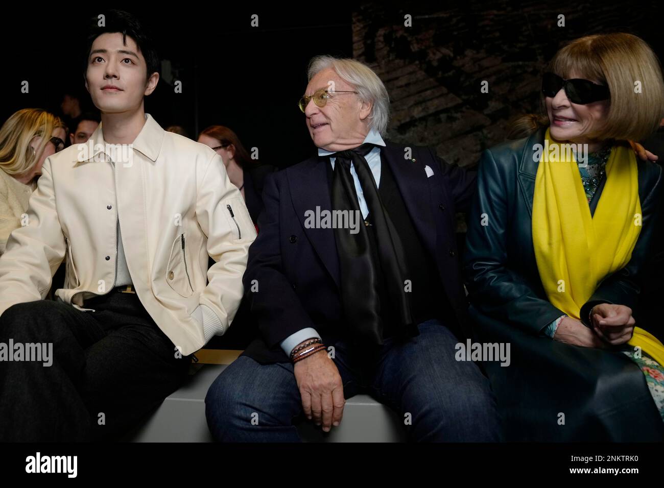 Chinese actor Xiao Zhan, left, is flanked by Tod's president Diego ...